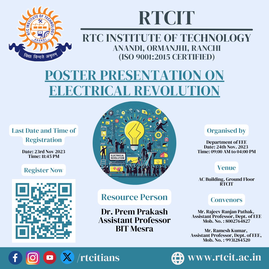 Poster Presentation on Electrical Revolution – RTC Institute of Technology